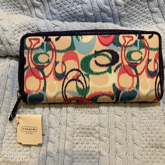 Coach | Bags | Nwt Coach Ikat Accordion Zippered Wallet | Poshmark